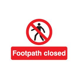 Buy Rigid Footpath closed sign now