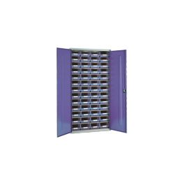 Buy Steel storage cabinet, model 3 with blue bins now