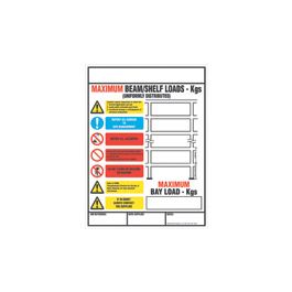 Buy Weight load notice 215x220 for racking/shelving now
