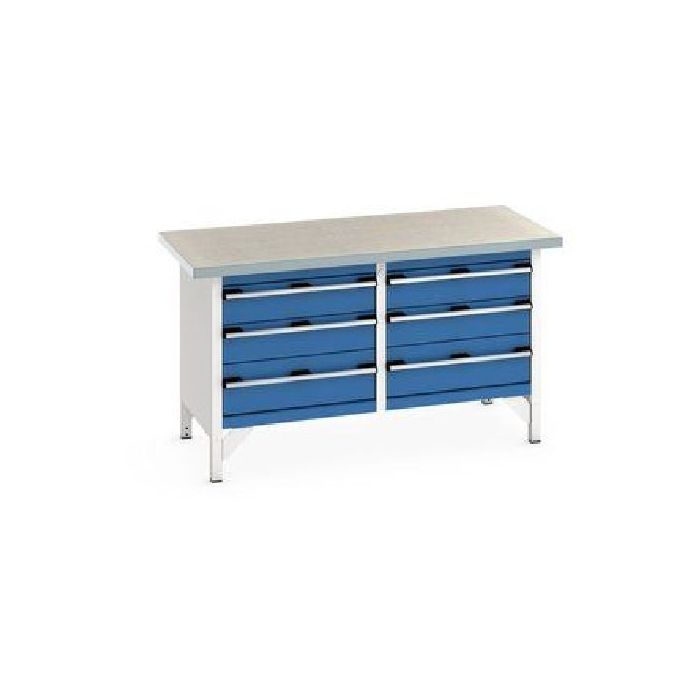 Buy Bott Cubio Storage Bench with 6 Drawers and Lino Worktop now
