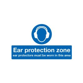 Buy Ear Protection Zone Mandatory Safety Signs - 300 x 500mm now