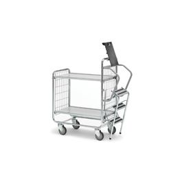 Buy Light duty step trolley with 2 shelves 1000 x 425 now